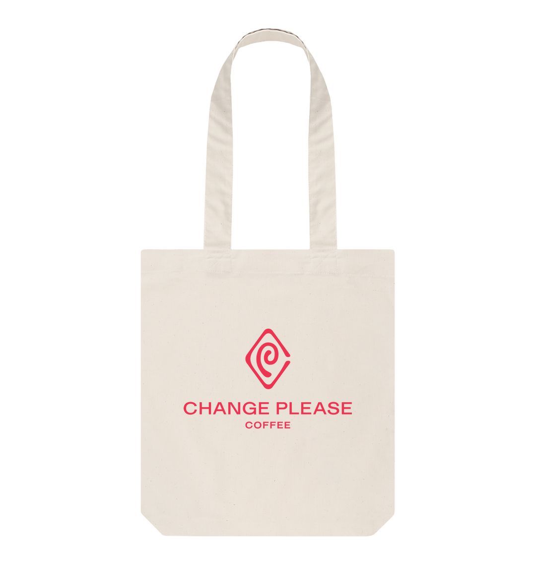 Change Please Logo Cream Tote bag